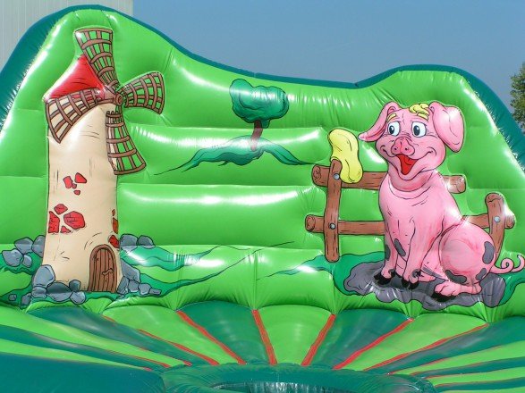 Rodeovarken incl. valkussen met achterwand - Attractie.com